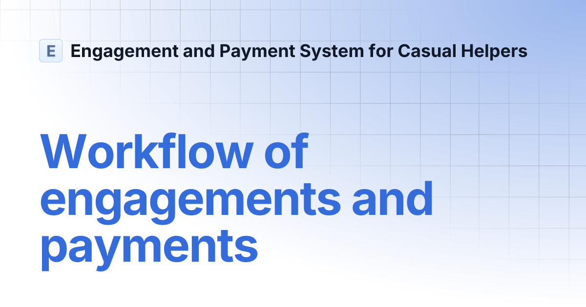 Workflow of engagements and payments | Engagement and Payment System ...