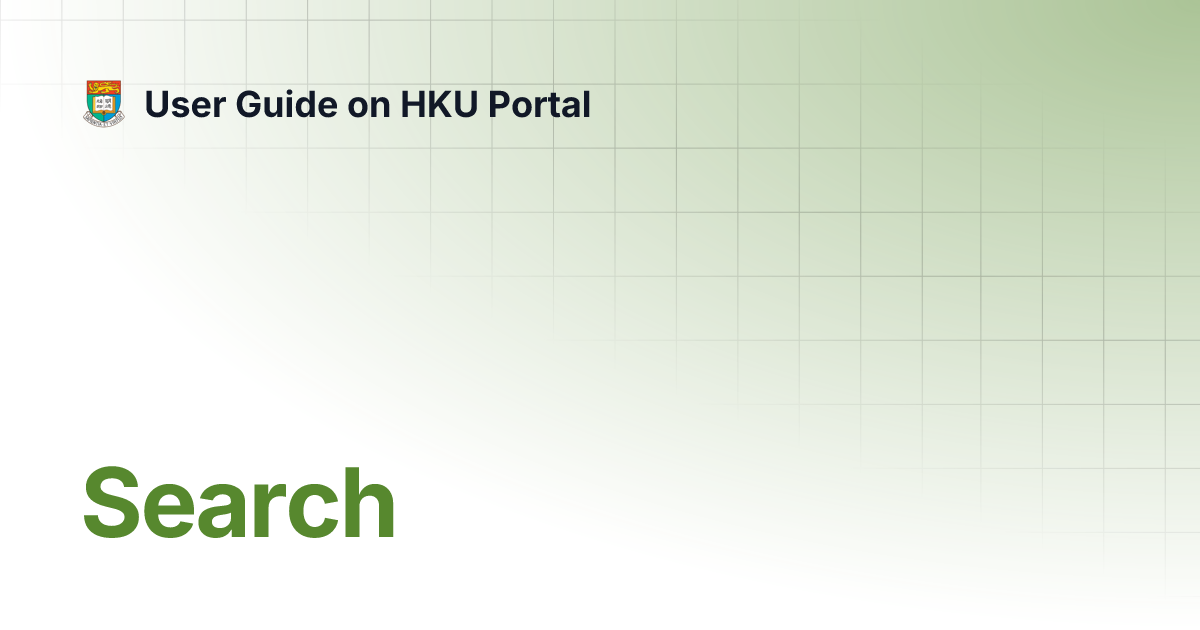 Search | User Guide on HKU Portal